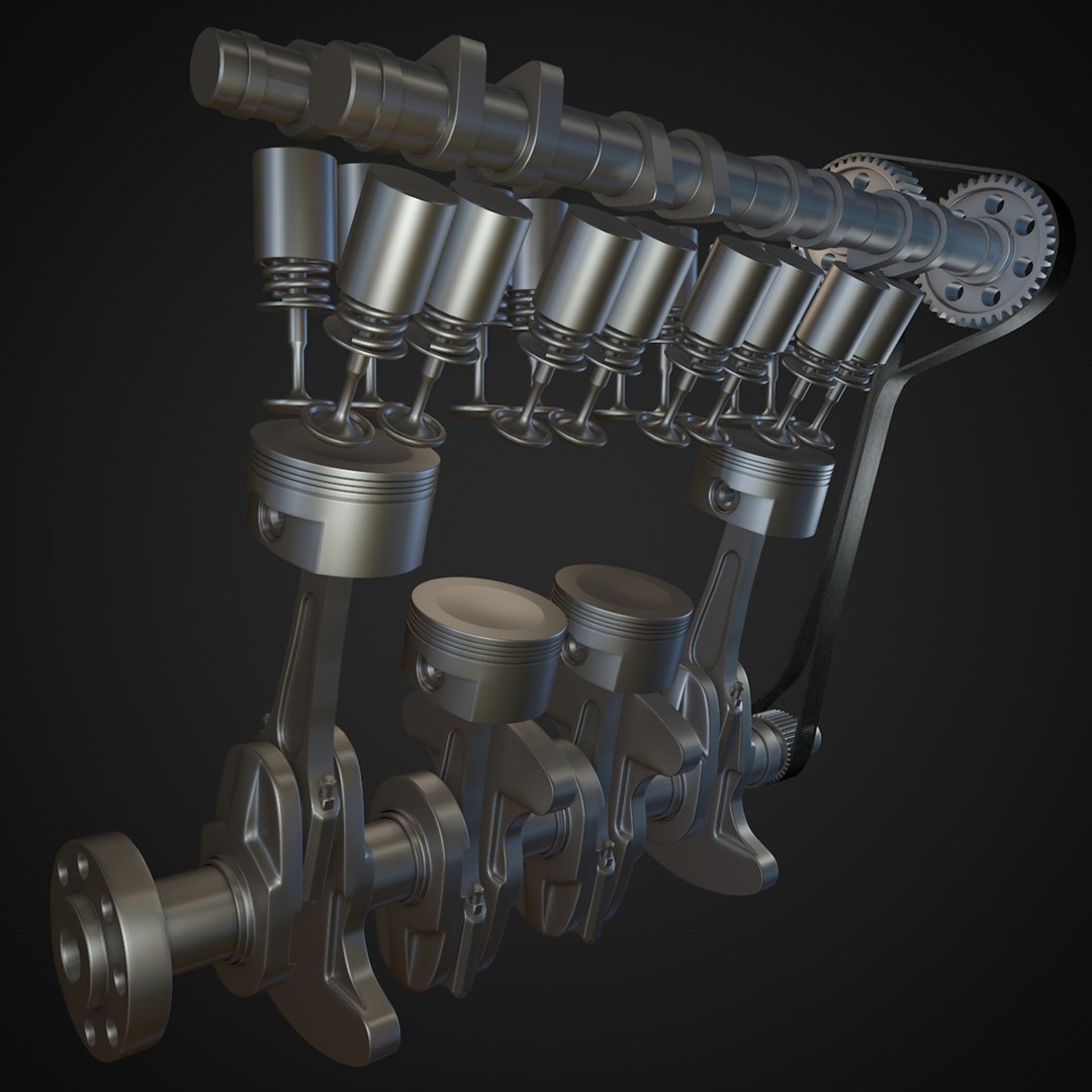 3D Crankshaft Piston Engine Model - TurboSquid 1413687