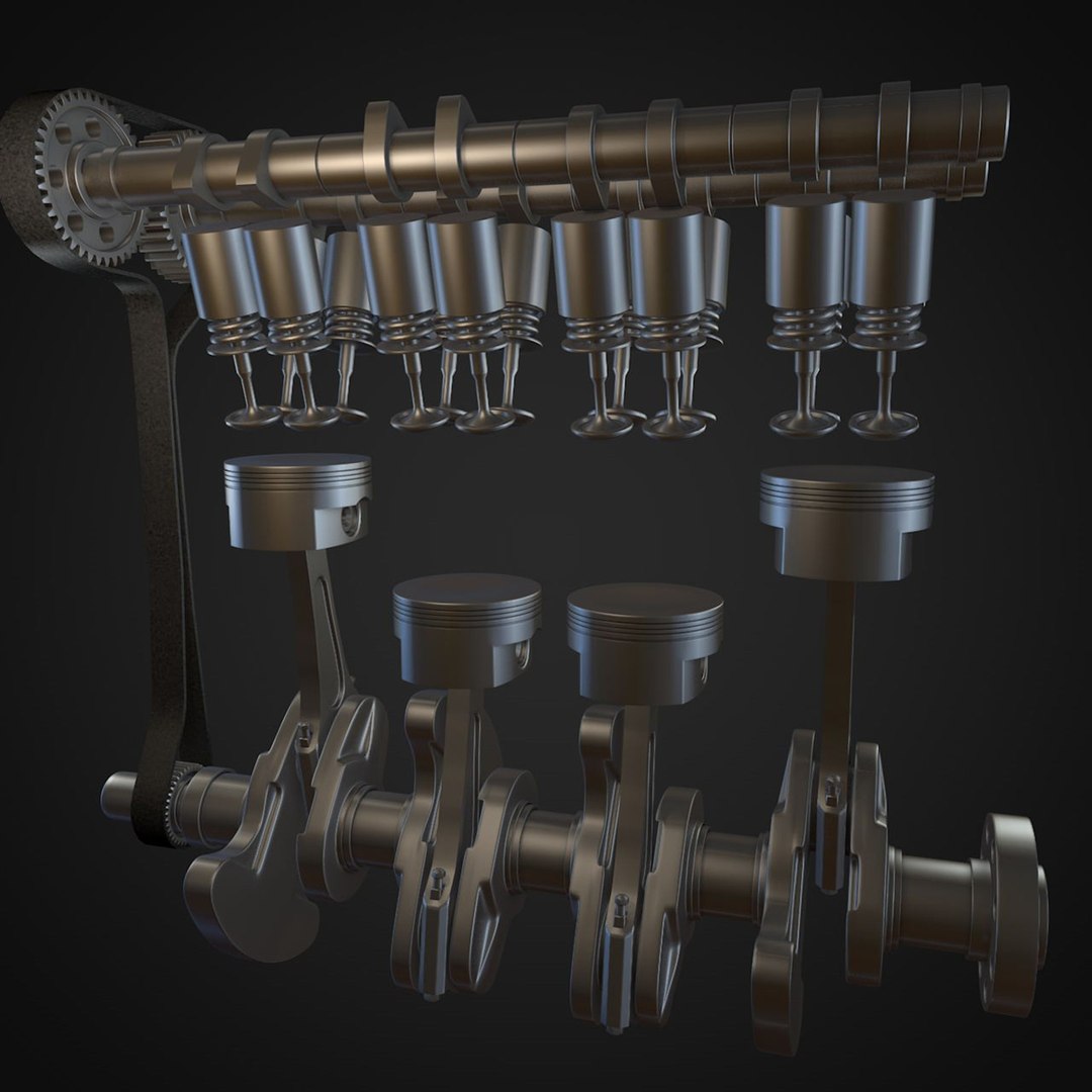 3D Crankshaft Piston Engine Model - TurboSquid 1413687