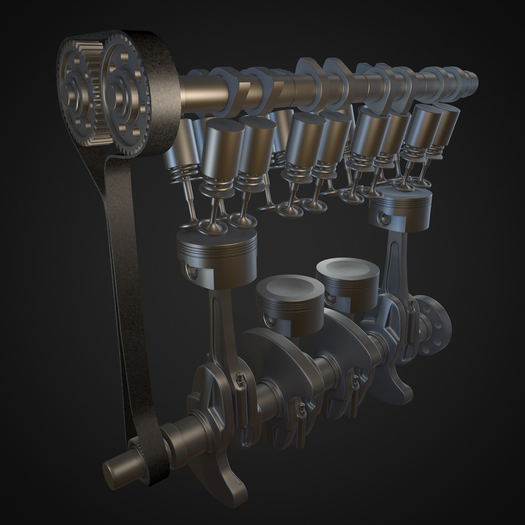 3D Crankshaft Piston Engine Model - TurboSquid 1413687
