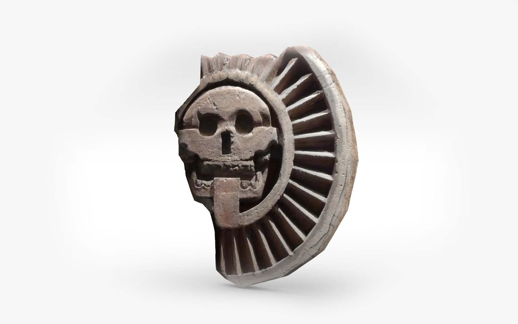 aztec stone disk skull 3d model