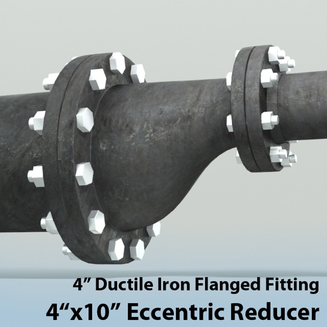 3d Model 4in Eccentric Reducer Piping