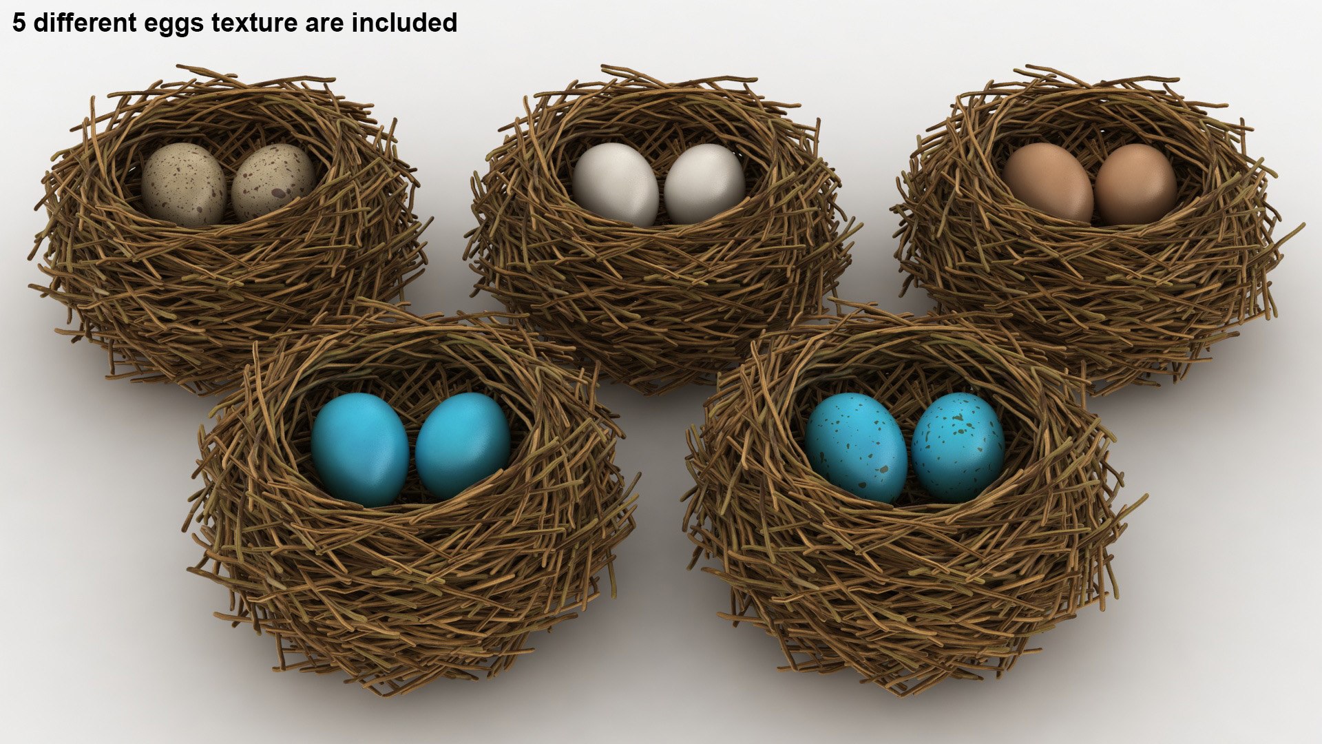 3D Realistic Bird Nest 06 - TurboSquid 1562206
