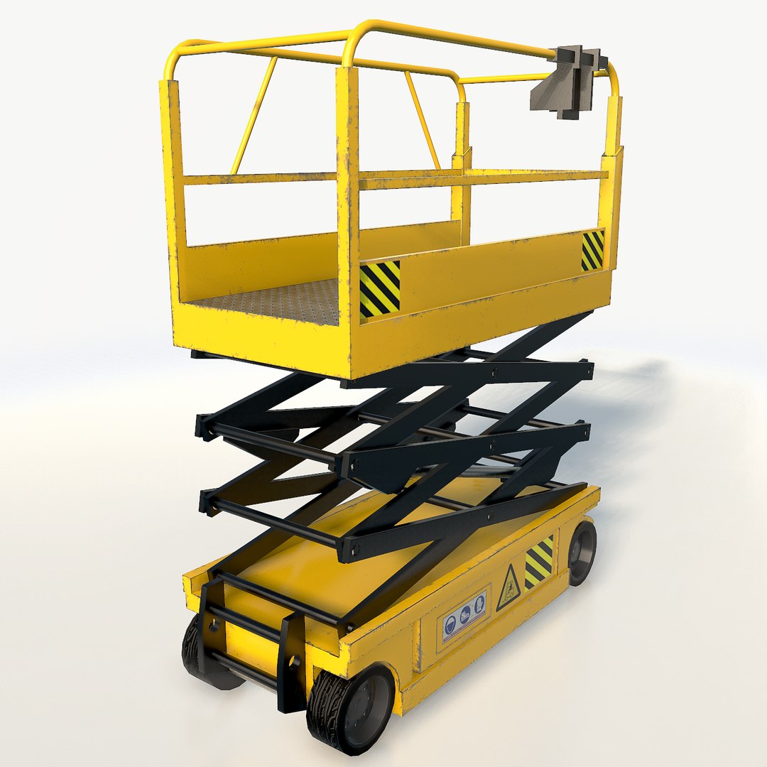 Realistic Scissor Lift Rigged 3d Model