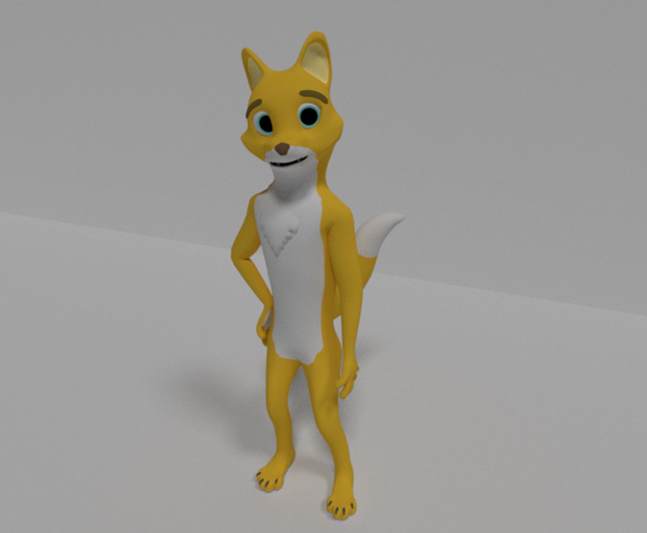 3D Model Yellow Fox Character - TurboSquid 1391899
