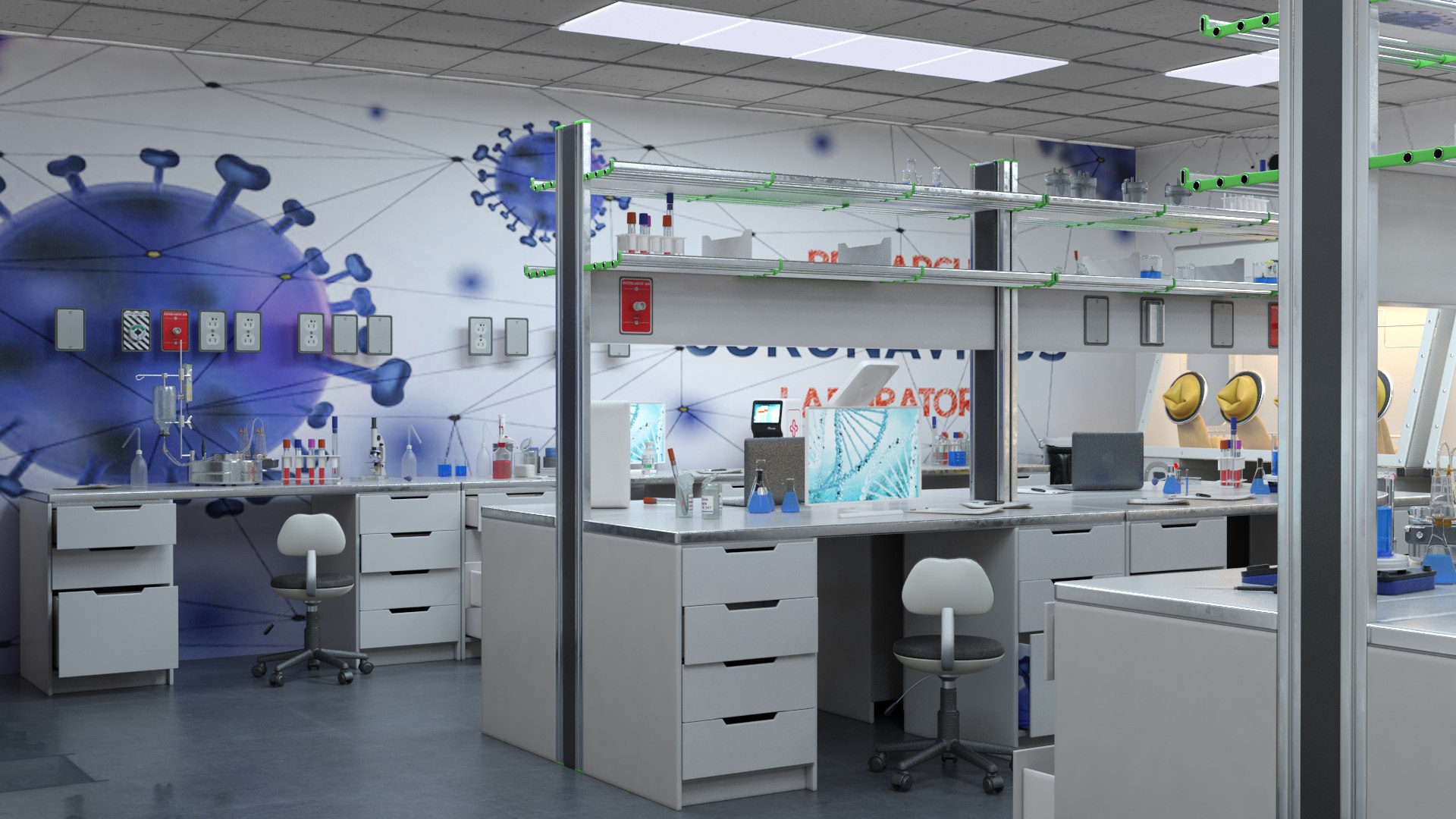 3D scientific laboratory lab model - TurboSquid 1625633