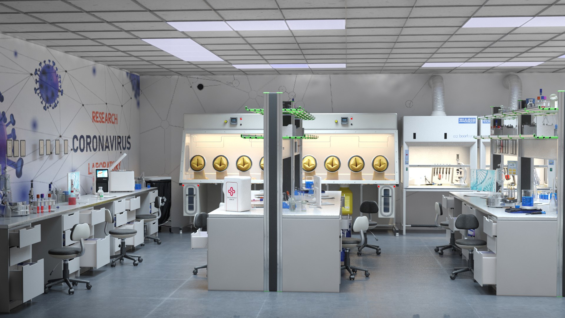 3D scientific laboratory lab model - TurboSquid 1625633