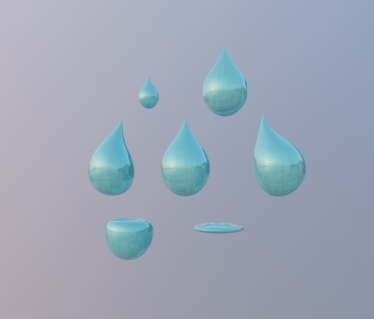 Color Droplet 3D Model - TurboSquid 1442978