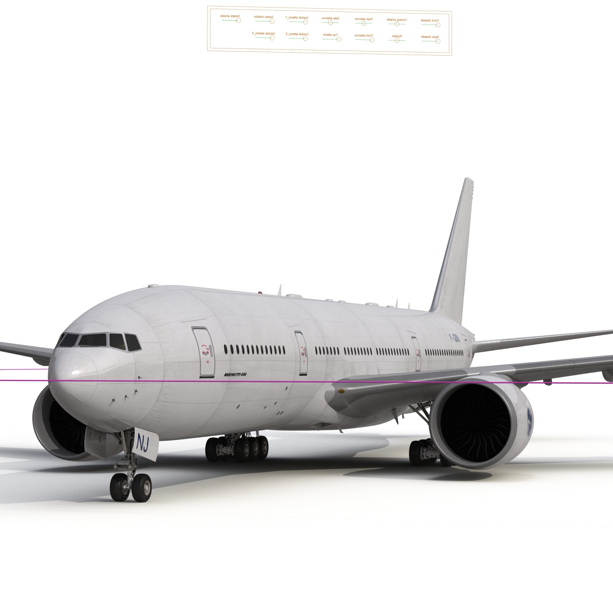 3d model of boeing 777-200 generic rigged