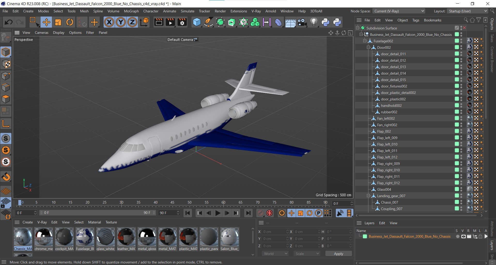 Business Jet Dassault Falcon 2000 Blue No Chassis 3D Model - TurboSquid ...