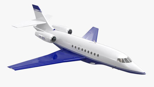 Modello 3D Business Jet Dassault Falcon 2000 Blu Senza Telaio ...