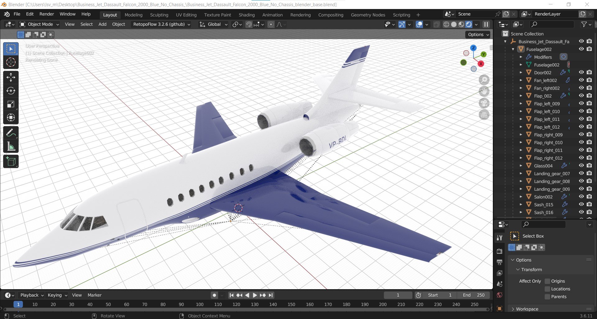 Business Jet Dassault Falcon 2000 Blue No Chassis 3D Model - TurboSquid ...