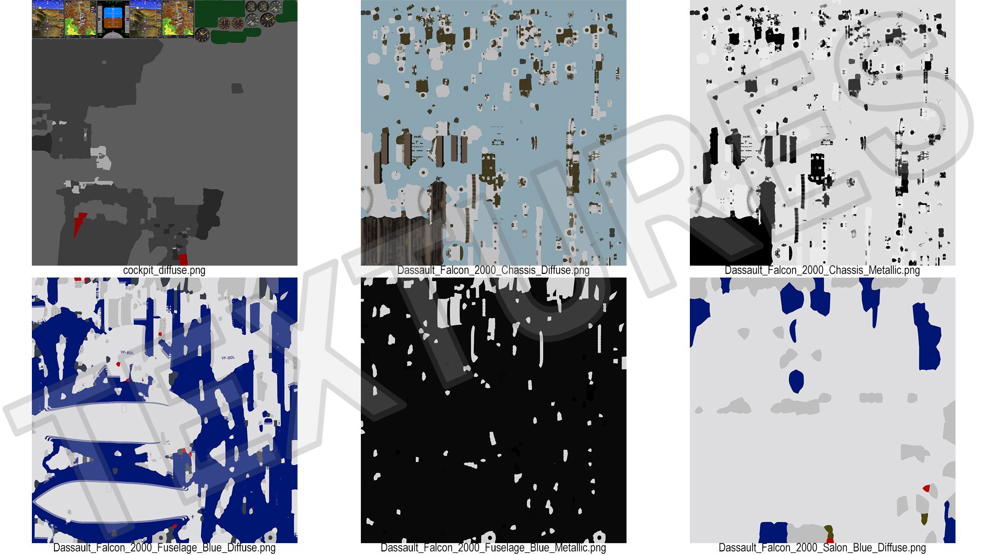 Business Jet Dassault Falcon 2000 Blue No Chassis 3D Model - TurboSquid ...