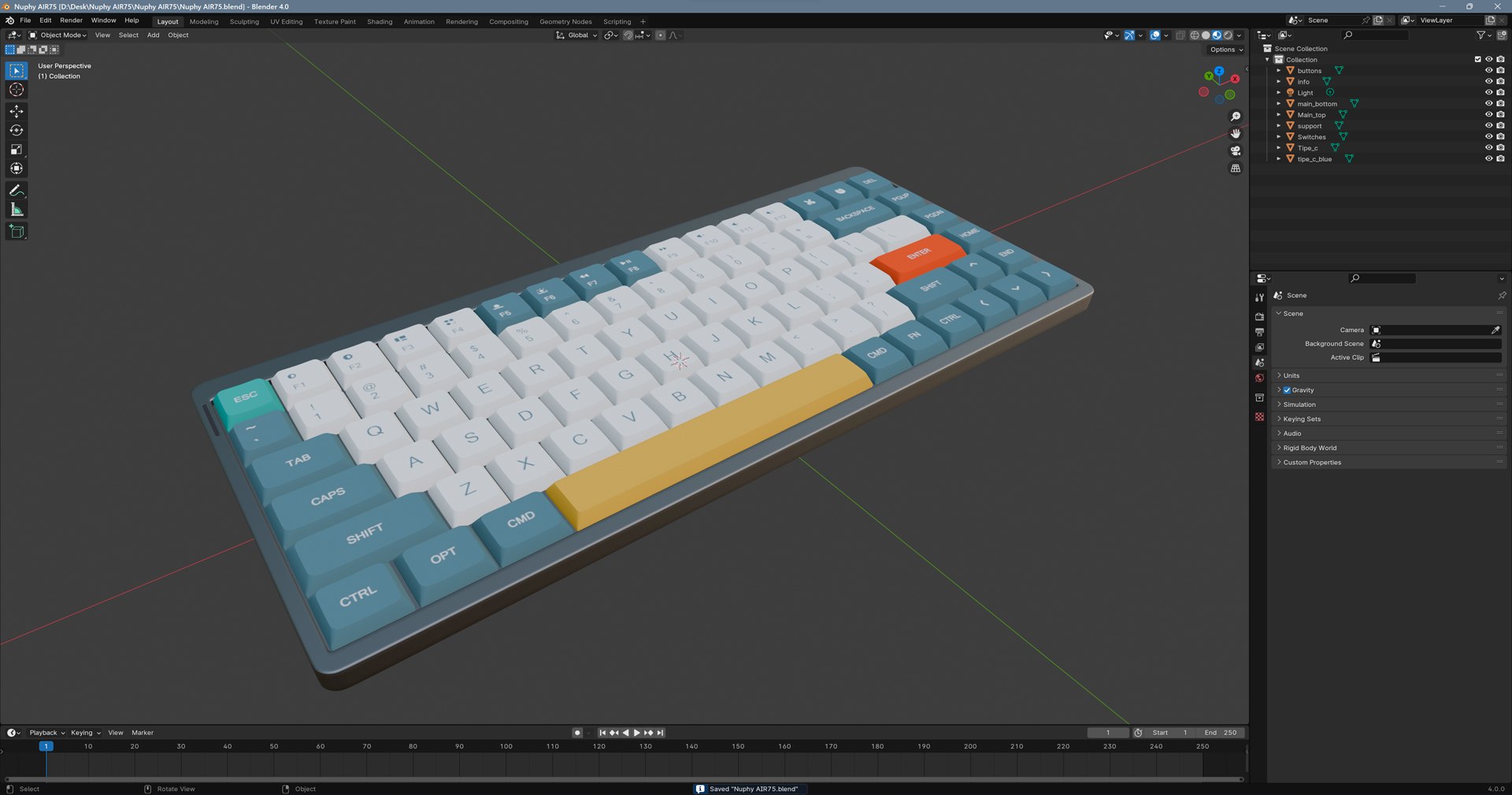 3D Nuphy AIR75 Keyboard Model - TurboSquid 2165705
