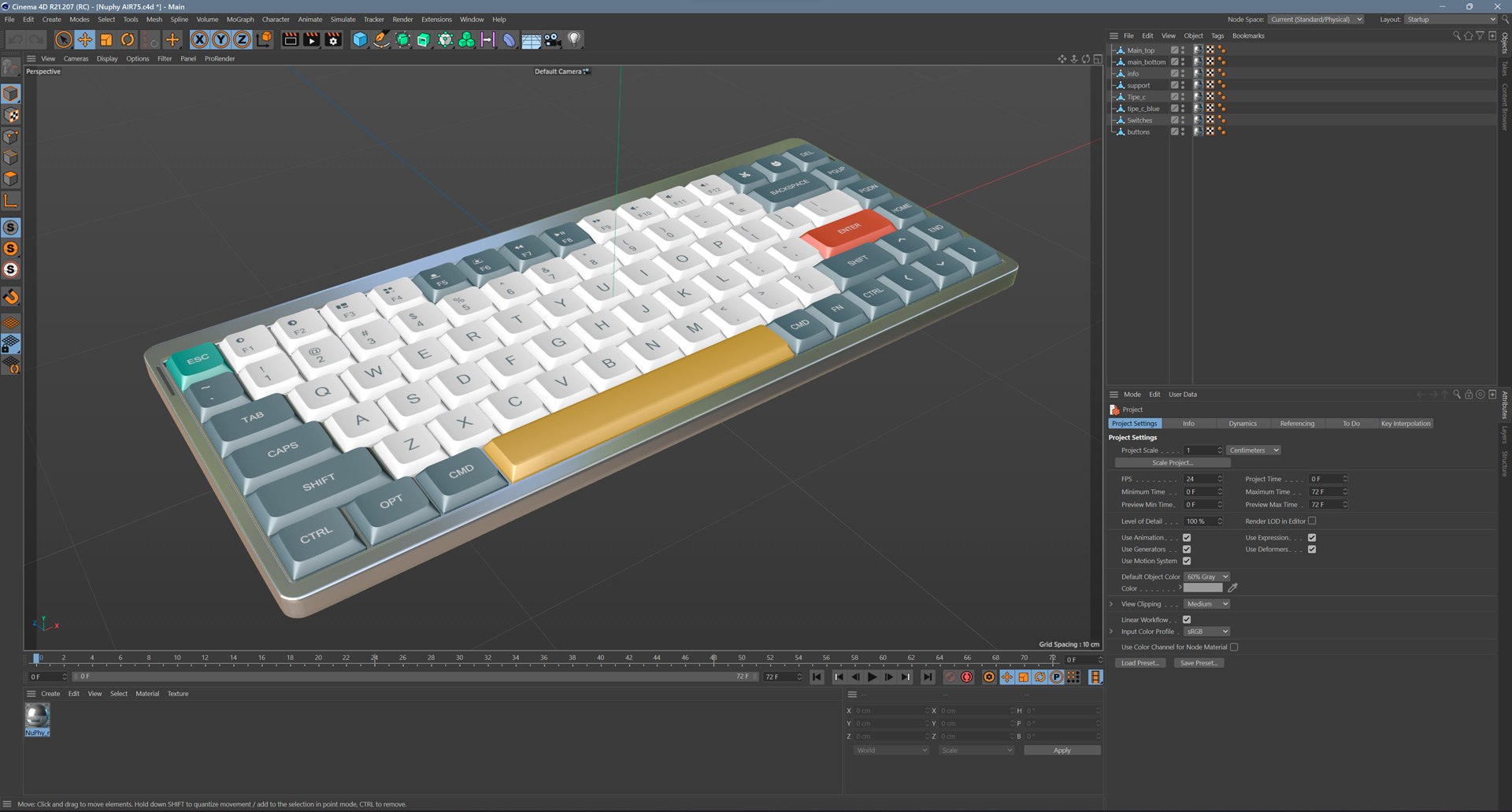 3D Nuphy AIR75 Keyboard Model - TurboSquid 2165705