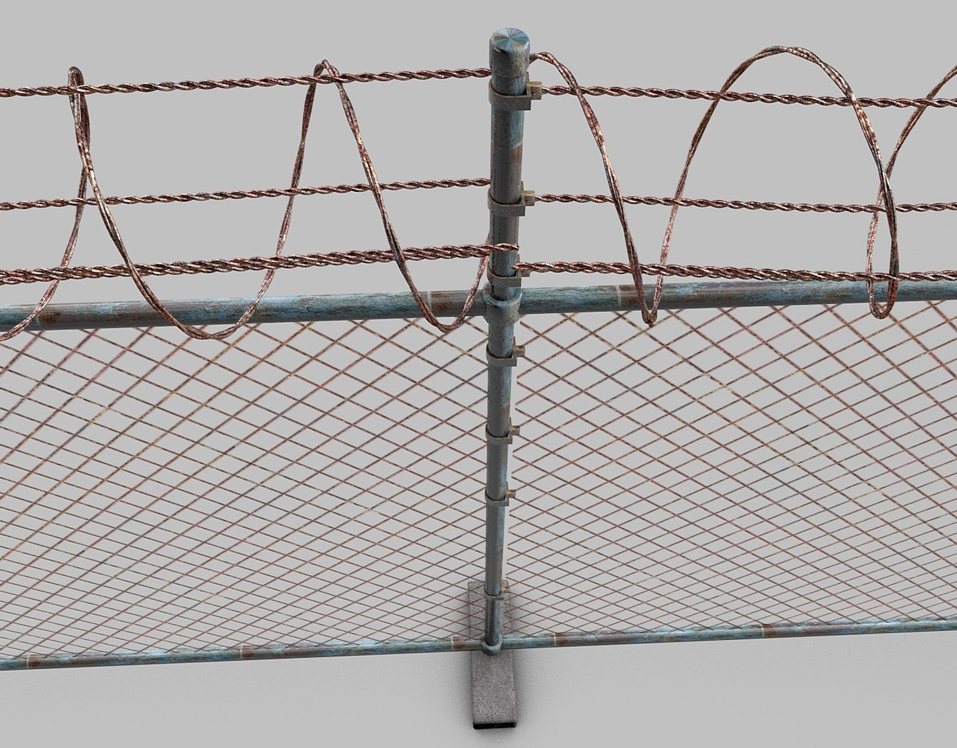 Barbed Wire Fence 3d Model