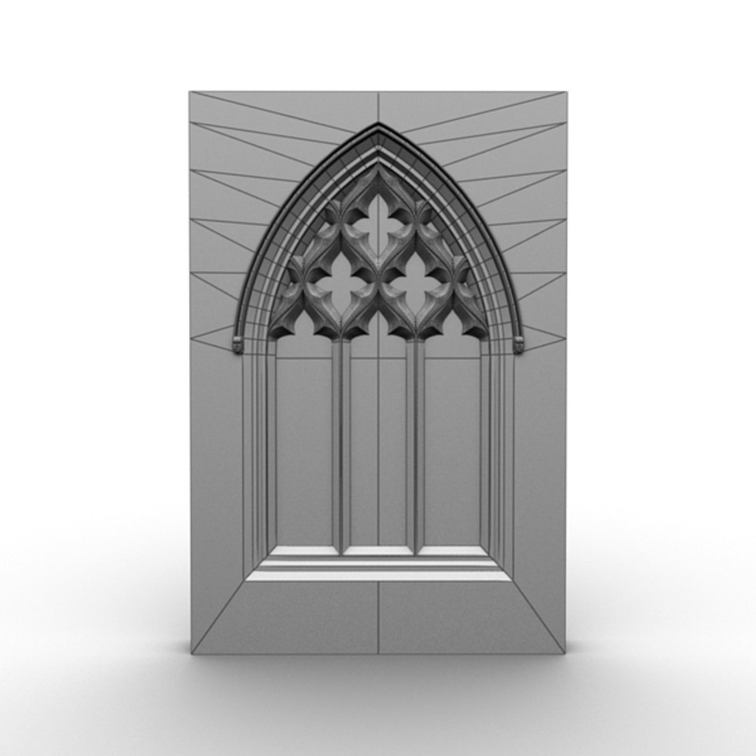 3d Gothic Window Model