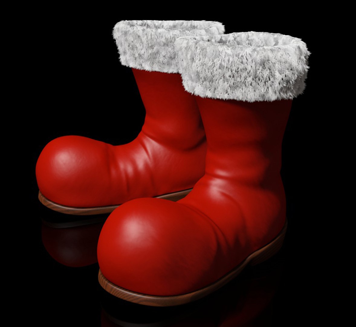 3d claus santa boot