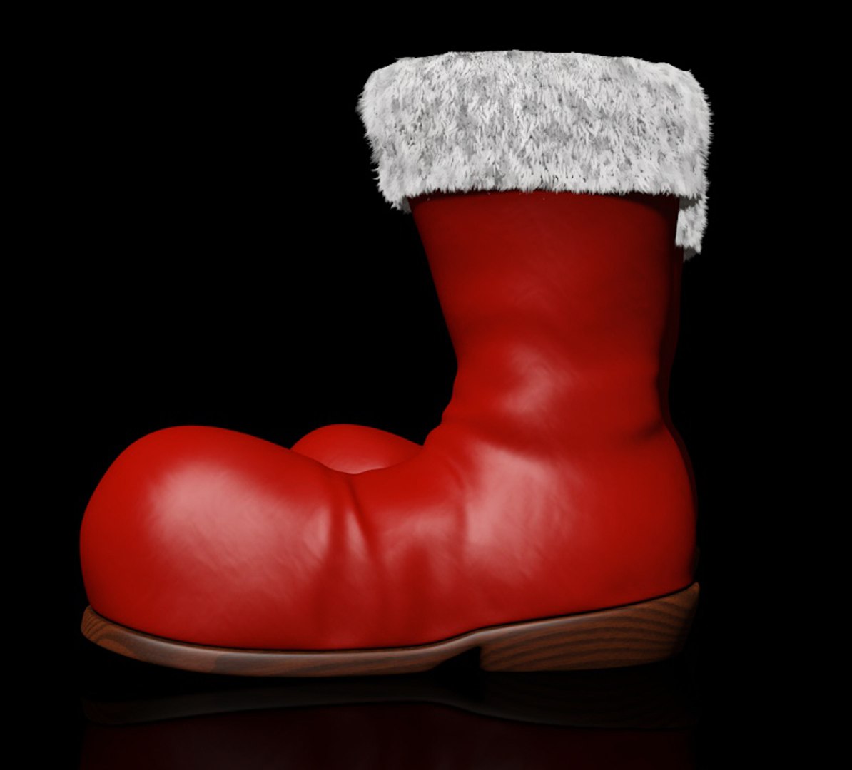 3d claus santa boot