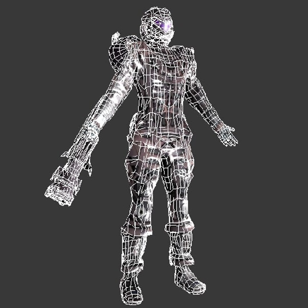 robot droid character walk 3d model