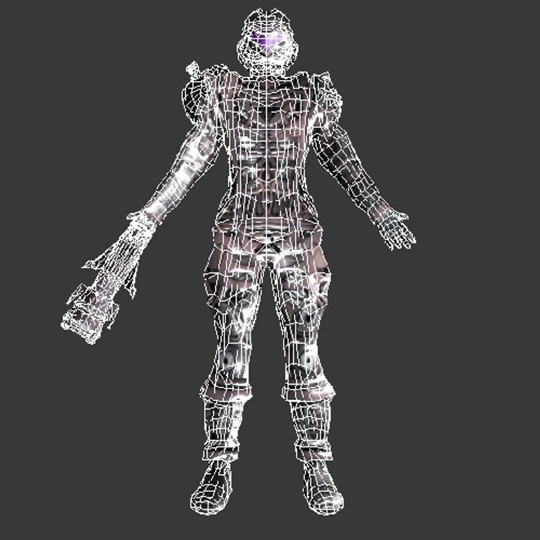 robot droid character walk 3d model
