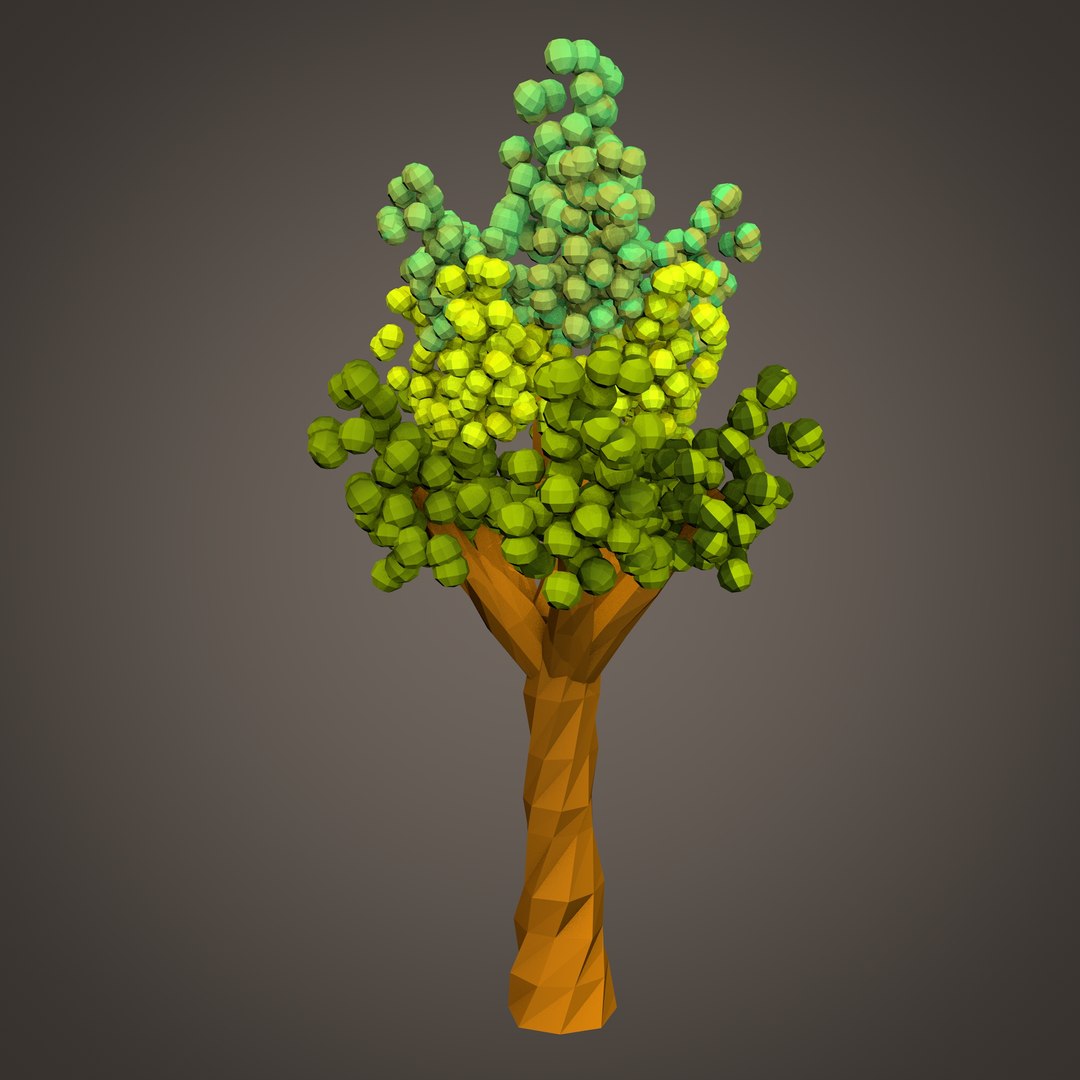 Cartoon Trees 3d Model