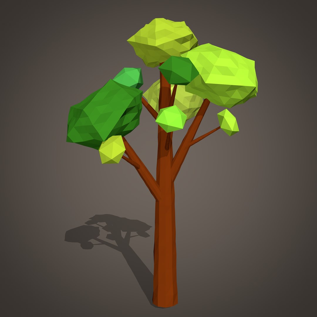 Cartoon Trees 3d Model