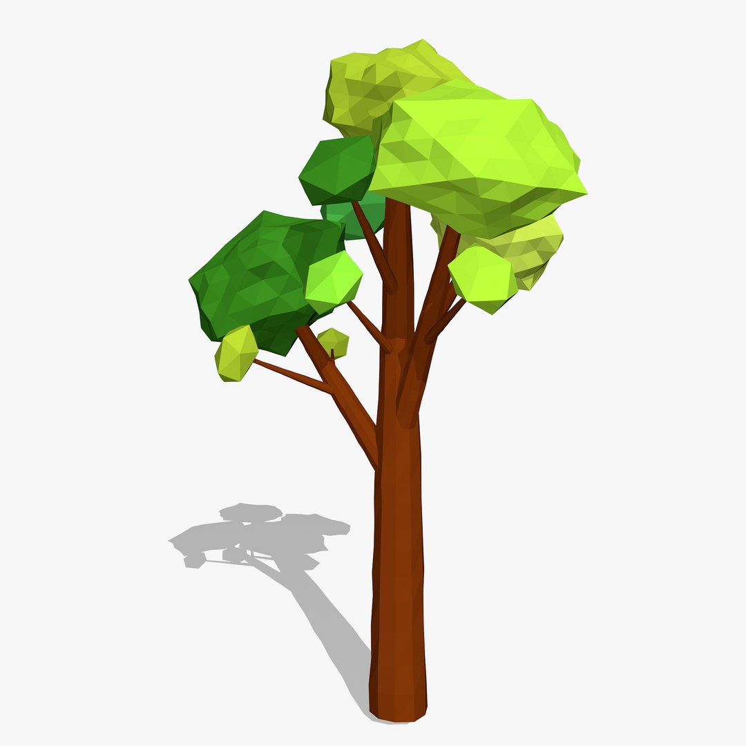 Cartoon Trees 3d Model