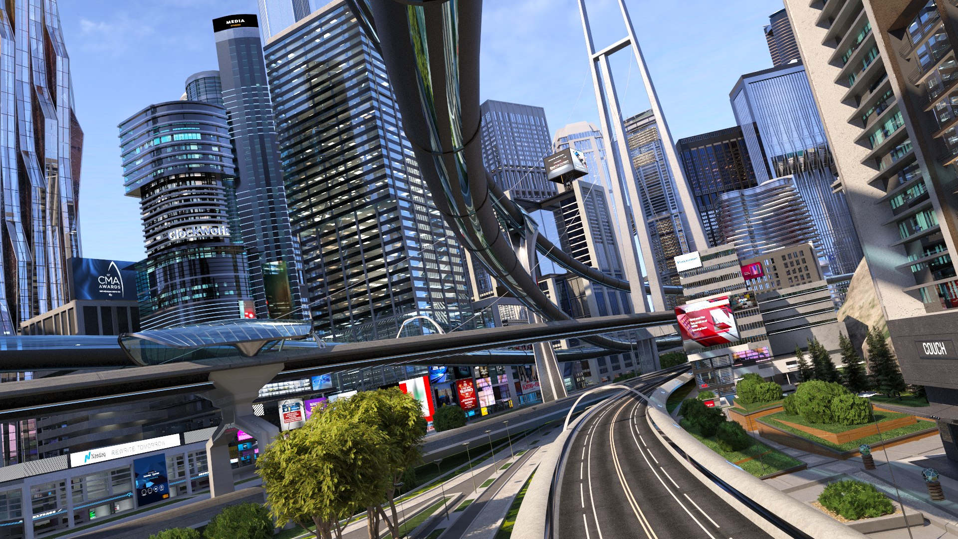 3D future city futuristic architecture - TurboSquid 1594406