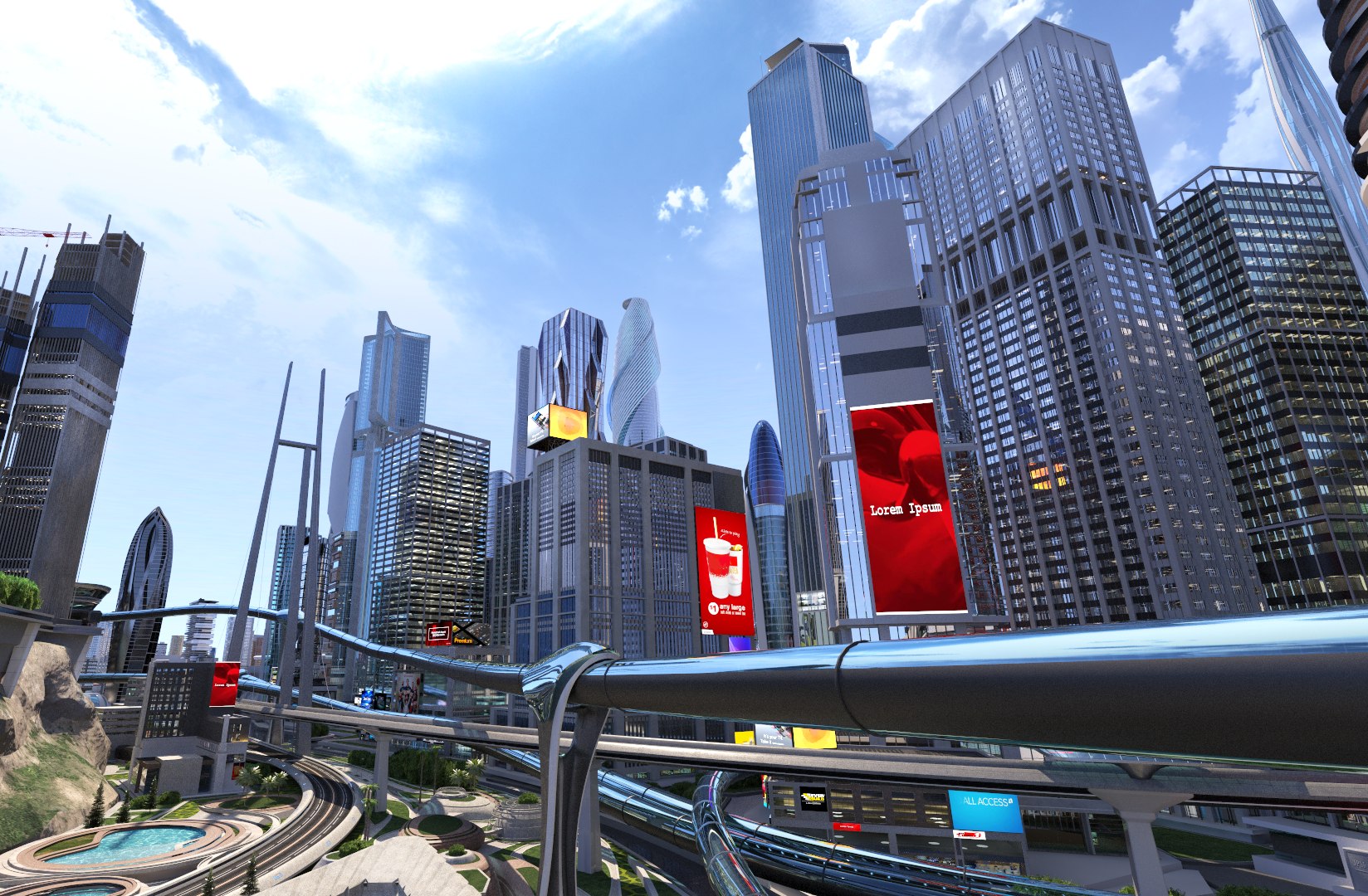 3D future city futuristic architecture - TurboSquid 1594406