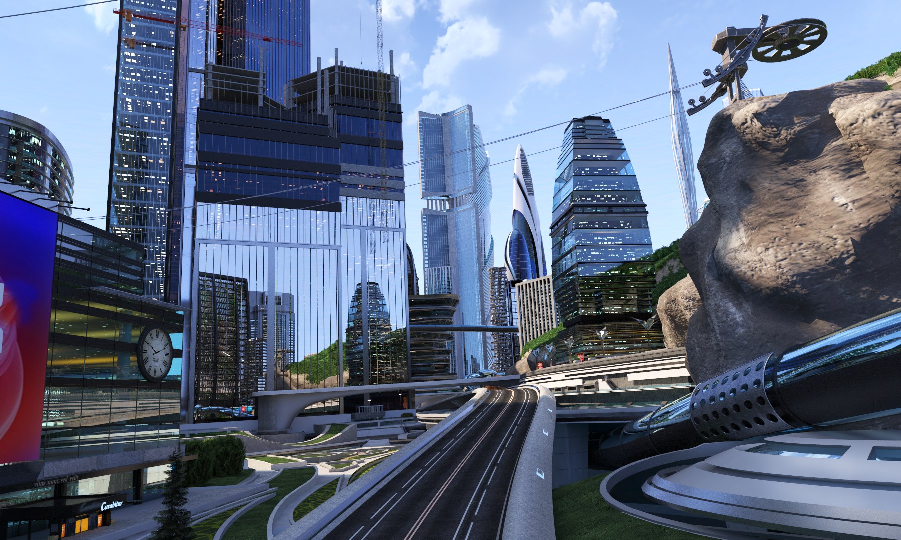 3D future city futuristic architecture - TurboSquid 1594406