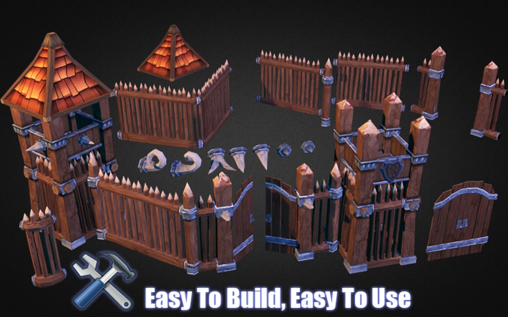 Wooden Fortress Pack Fort 3d Dwg
