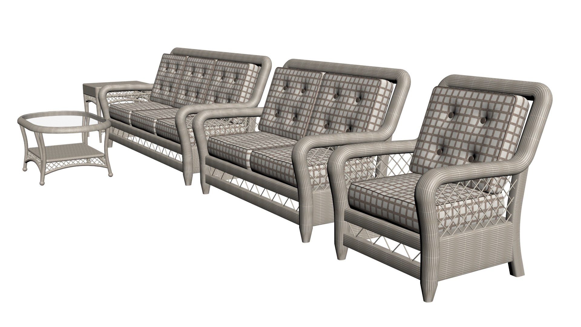 3d Max Wicker Set