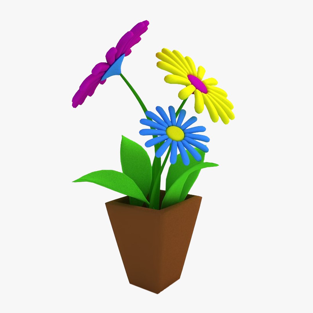 3d Model Cartoon Flower