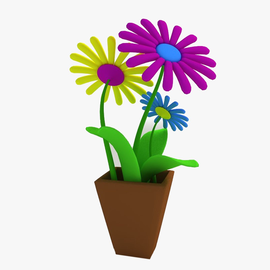 3d Model Cartoon Flower