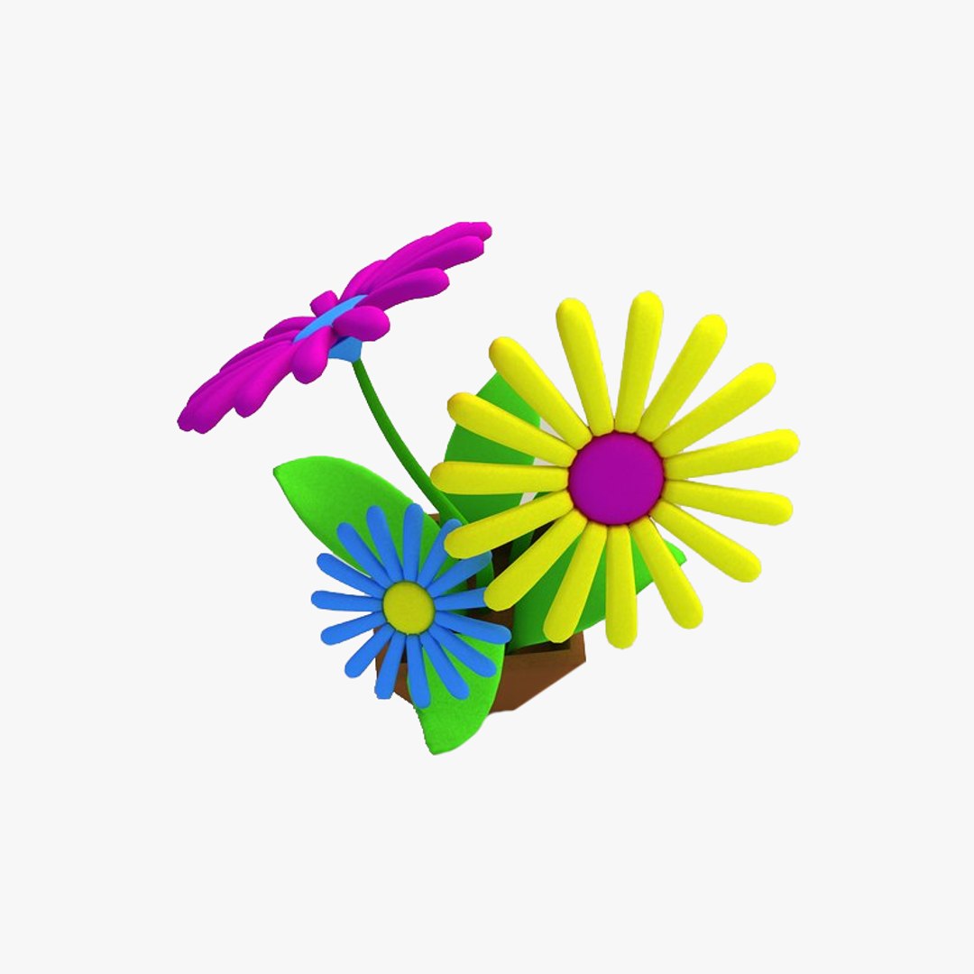 3d Model Cartoon Flower