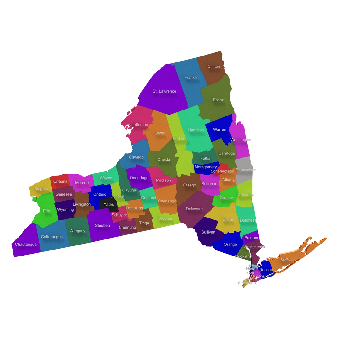 3ds Max New York Counties