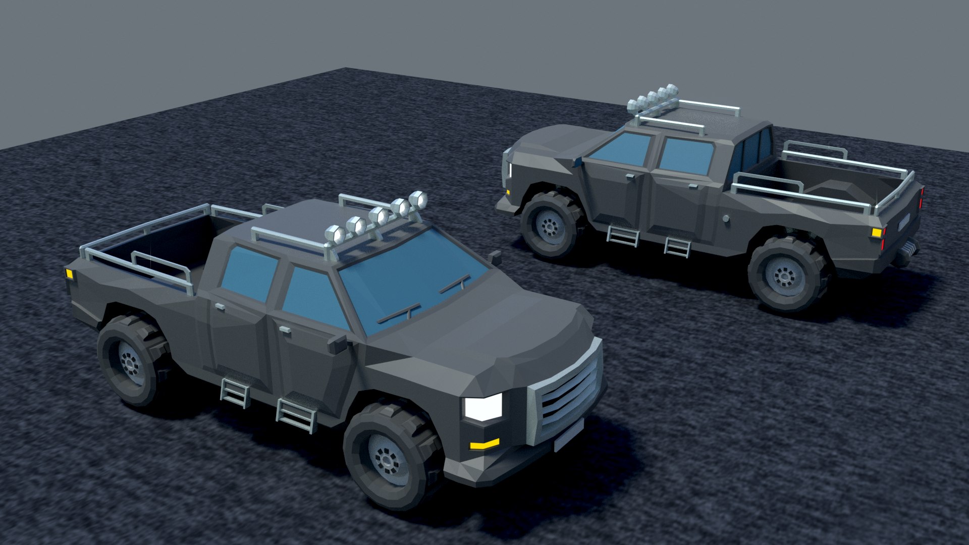 Pickup Truck Low-poly 3D - TurboSquid 1447007
