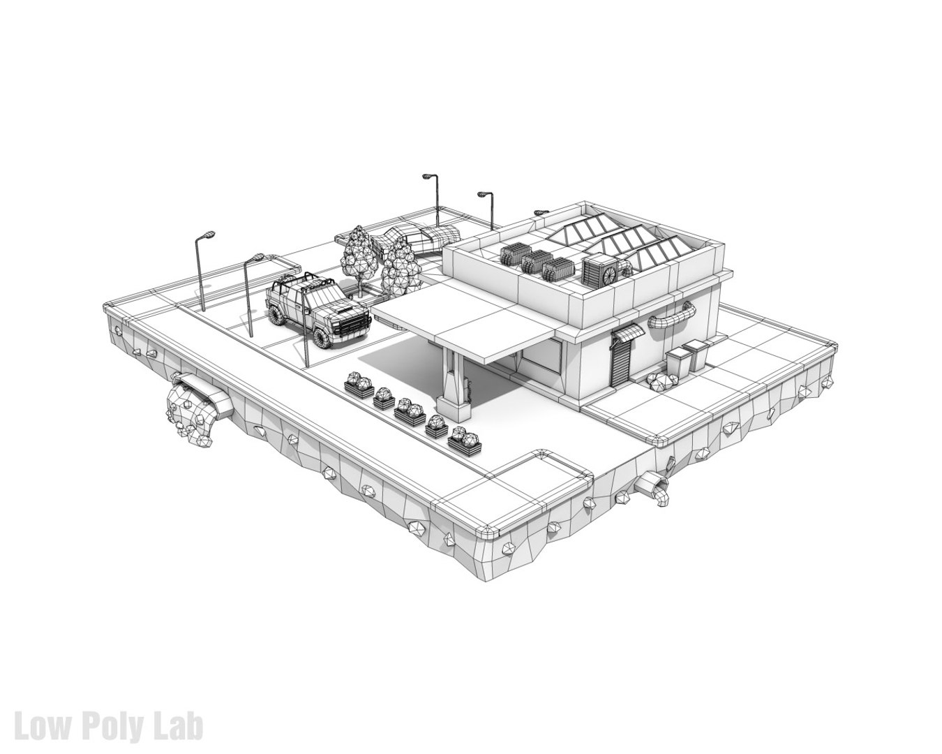Service Building Cars Cartoon Model - TurboSquid 1168306
