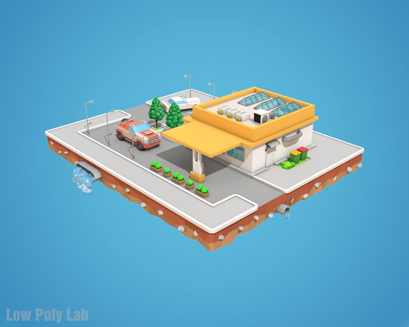 Service Building Cars Cartoon Model - TurboSquid 1168306