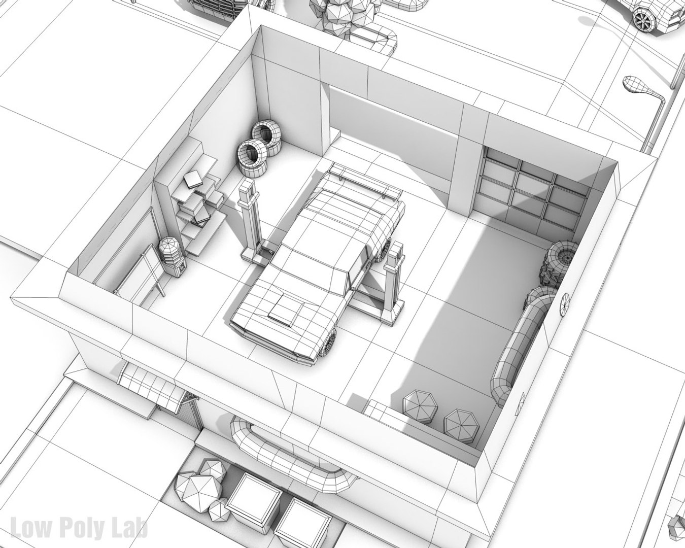 Service Building Cars Cartoon Model - TurboSquid 1168306