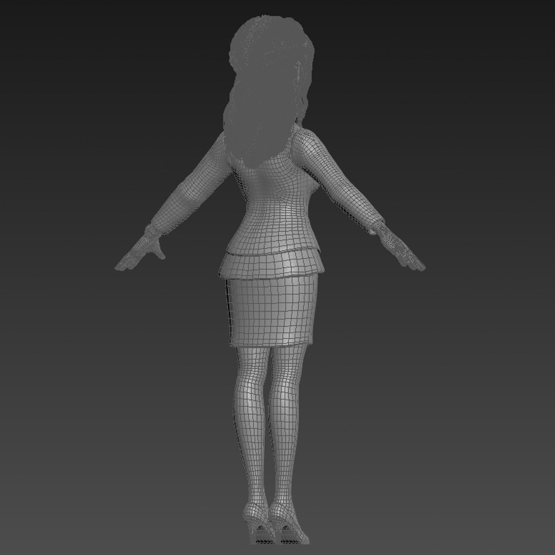 3D Cartoon Office Girl Female Character Model - TurboSquid 1409832