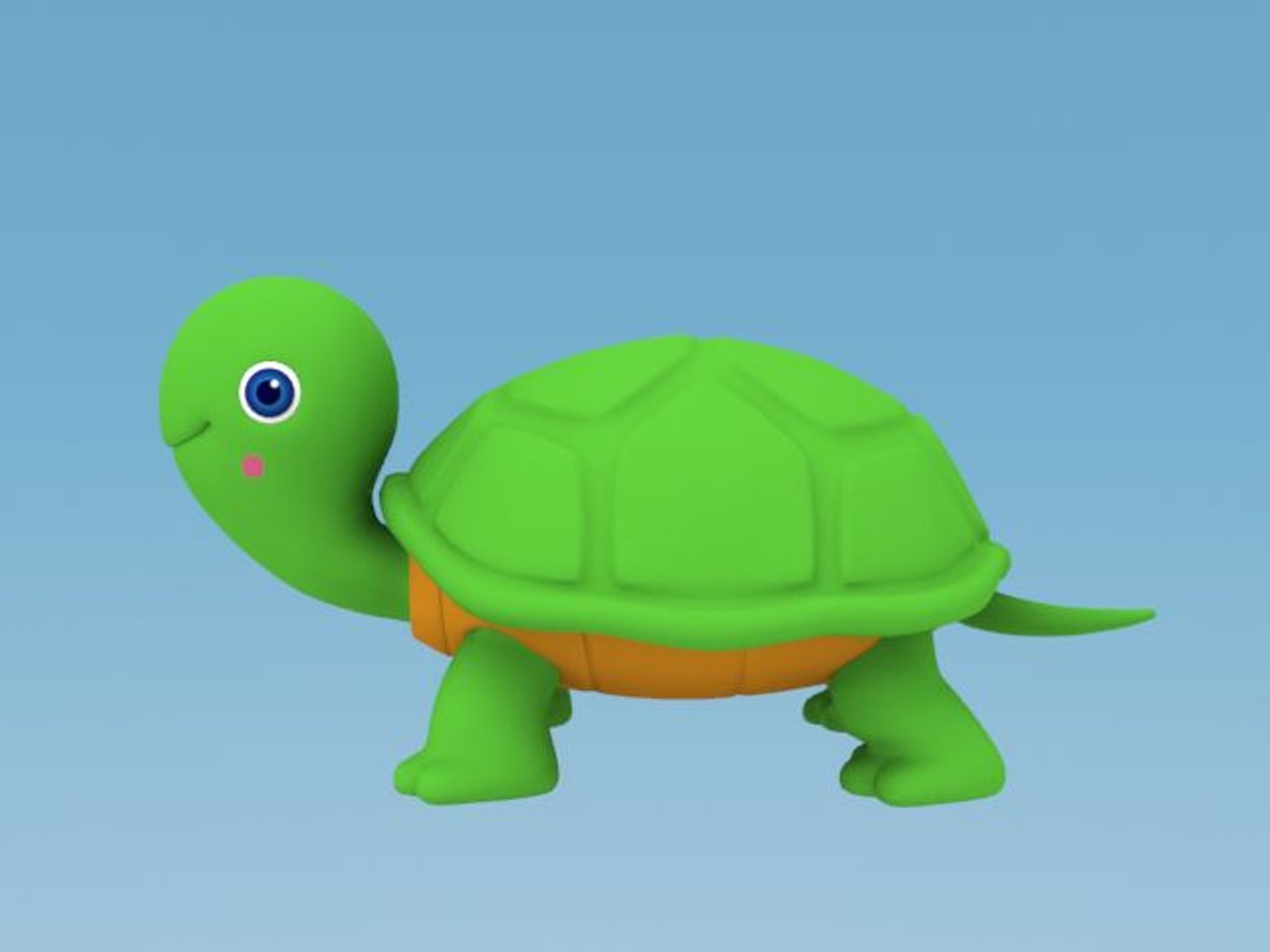 3d Cartoon Turtle Model