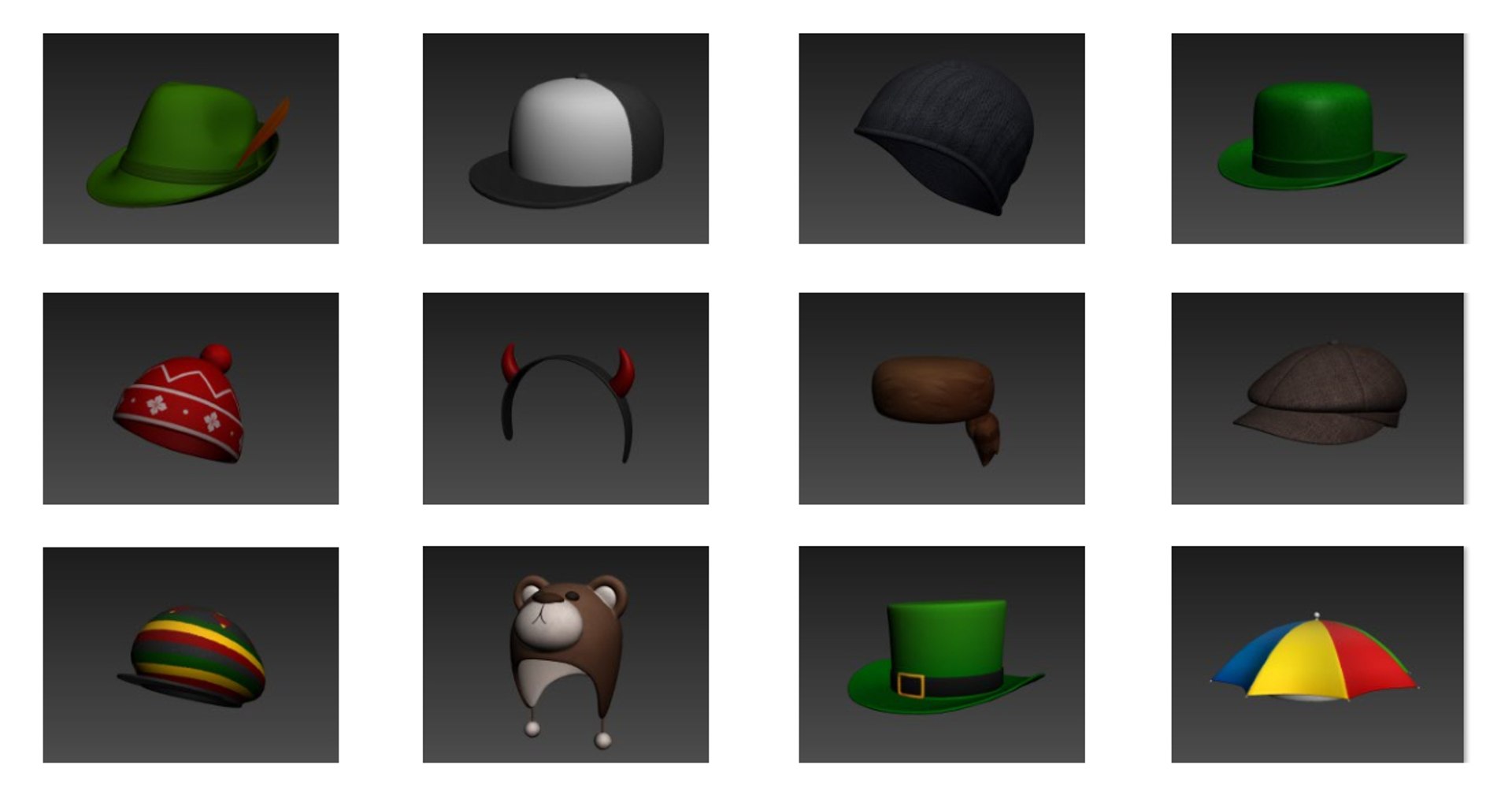 3D Hats Beanie Headband Cap Model - TurboSquid 1430517