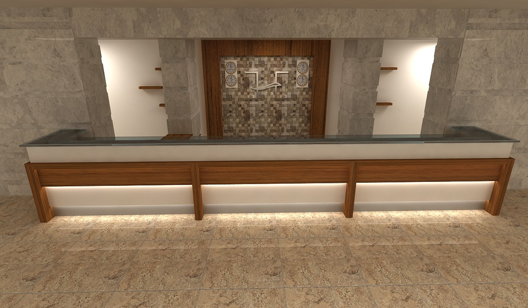 Hotel Counter 3D Model - TurboSquid 1423045