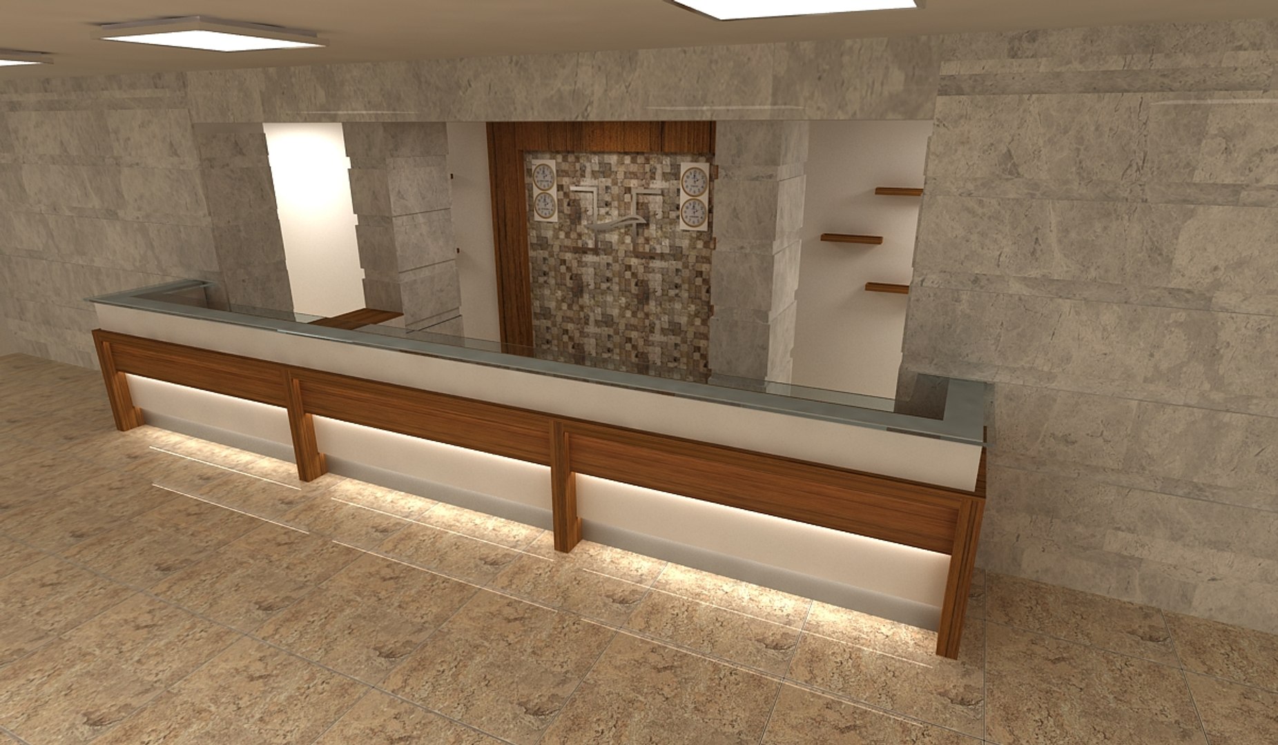 Hotel Counter 3D Model - TurboSquid 1423045