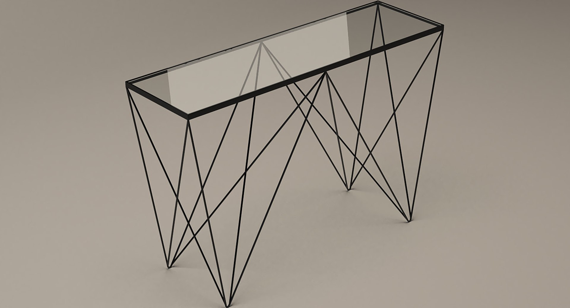 3D Rectangle Console Table Metal - TurboSquid 1393677