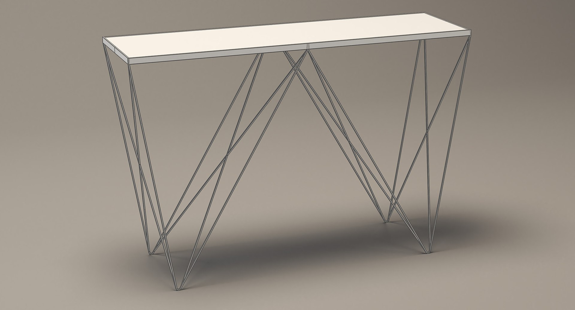 3D Rectangle Console Table Metal - TurboSquid 1393677