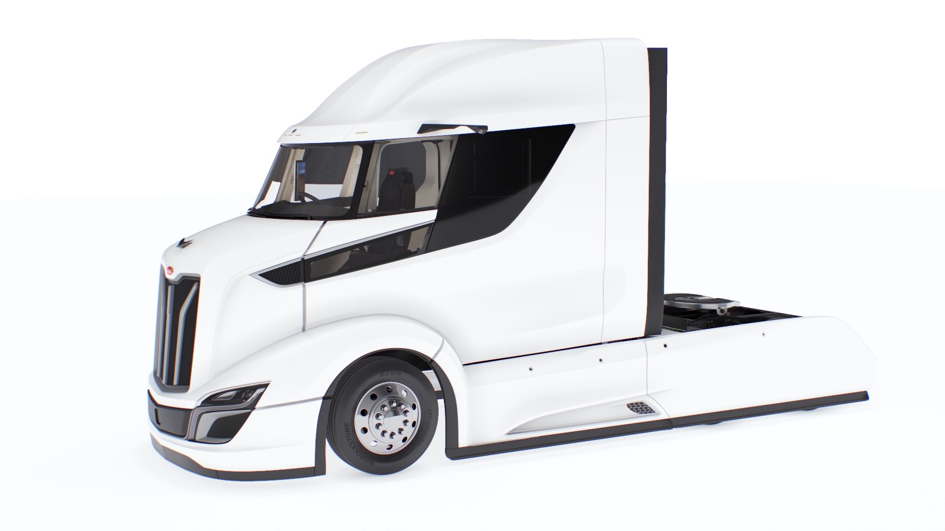 3D Streamlined Semi Truck White Rigged For Cinema 4D - TurboSquid 2369029