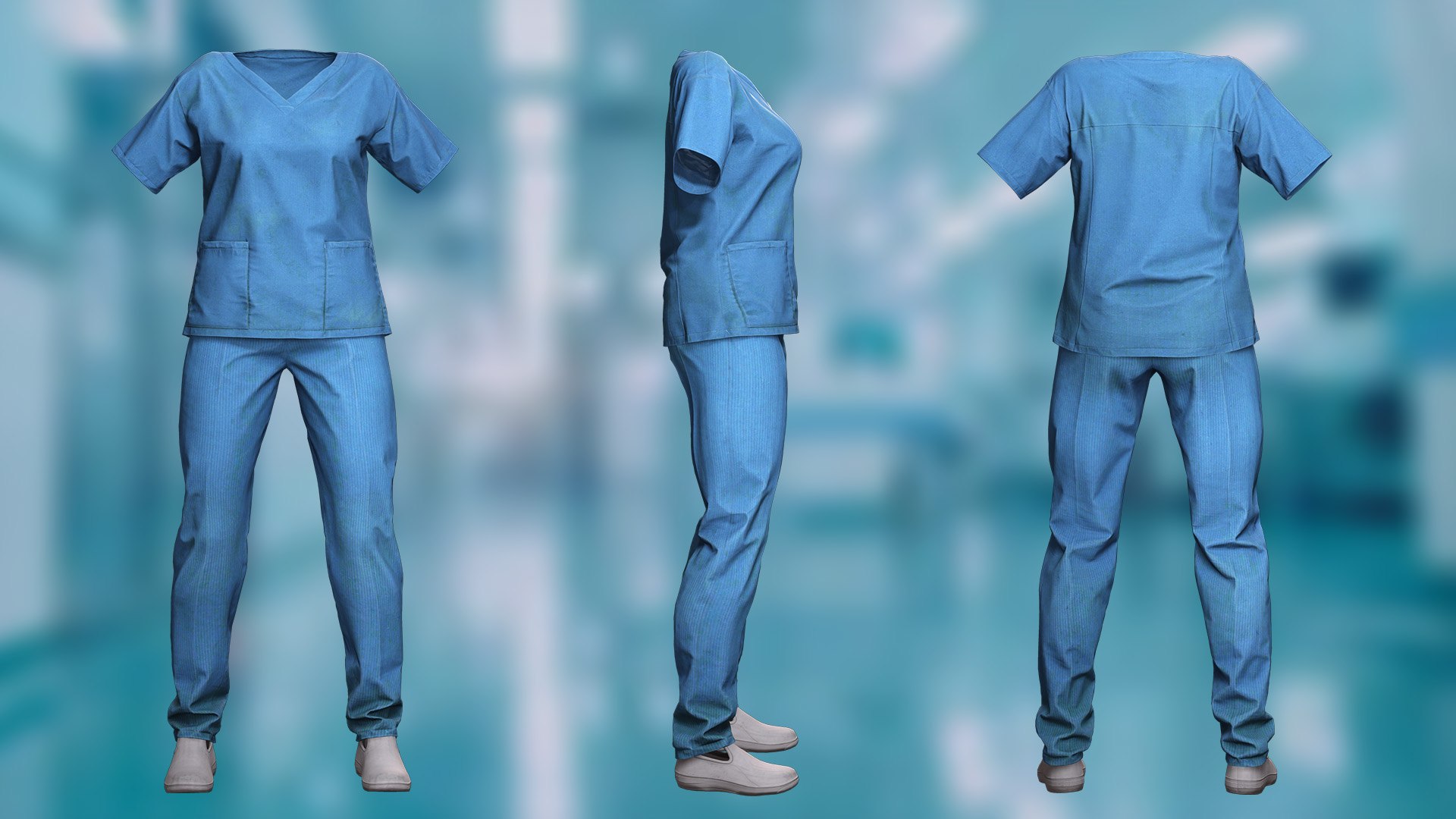 3D Professional Nurse In Scrubs Realistic Rigged 3D Model Model ...