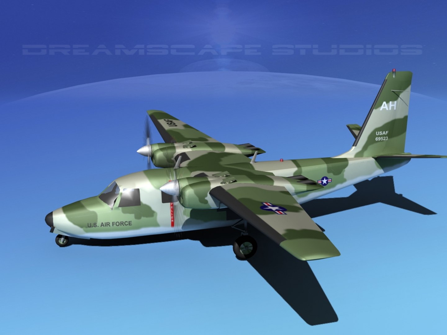 3d Propellers Aero Commander 560 Model